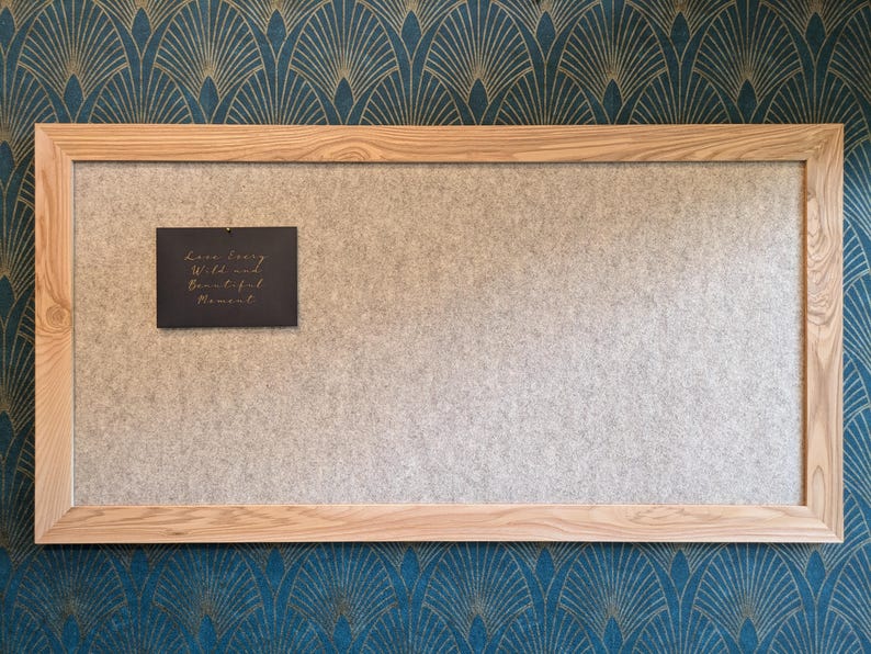 Wool Felt + Cork Pinboard, Ash Heartwood, Waxed - Memo Board ...