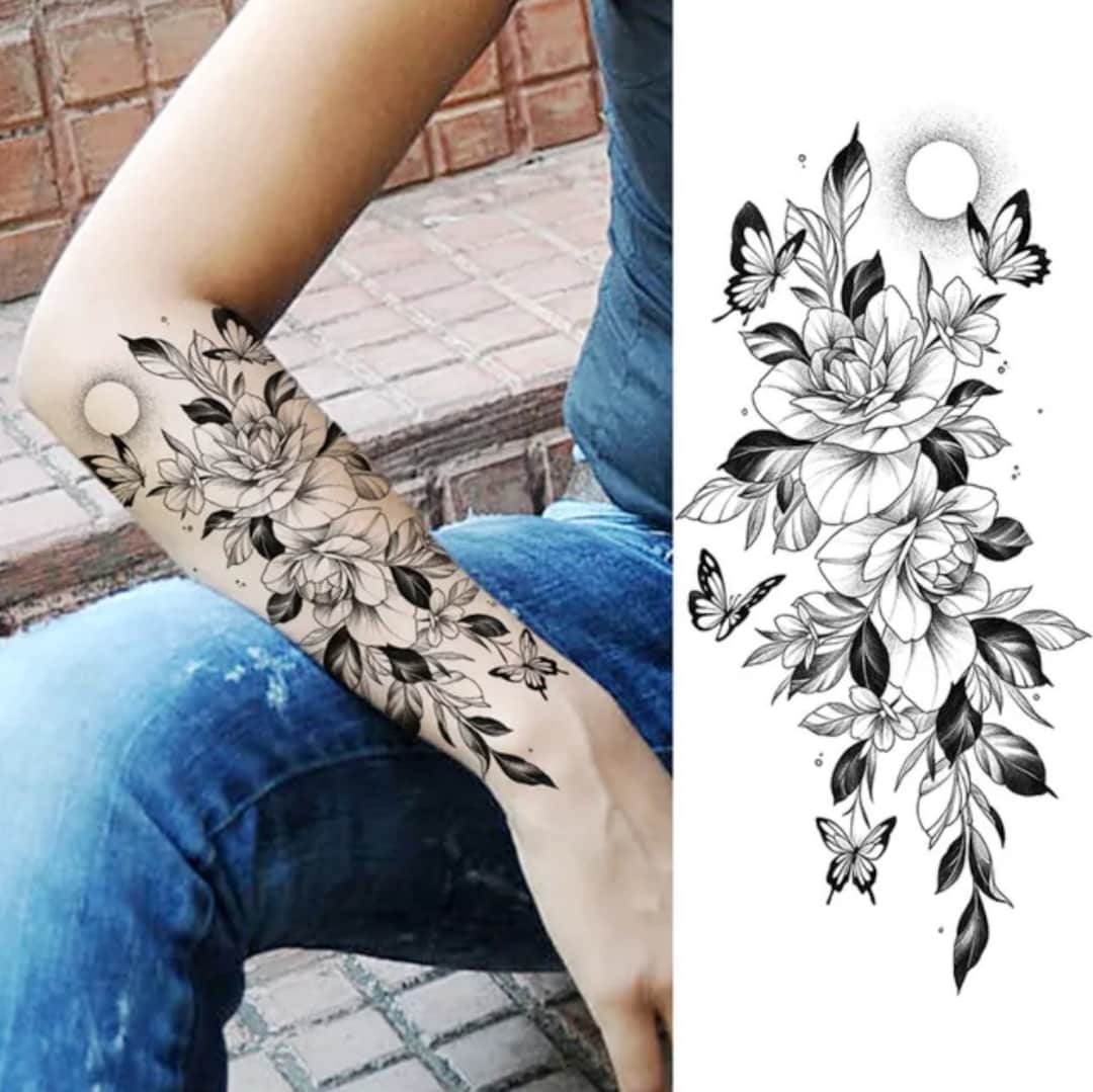 Temporary Flower Tattoo - Etsy