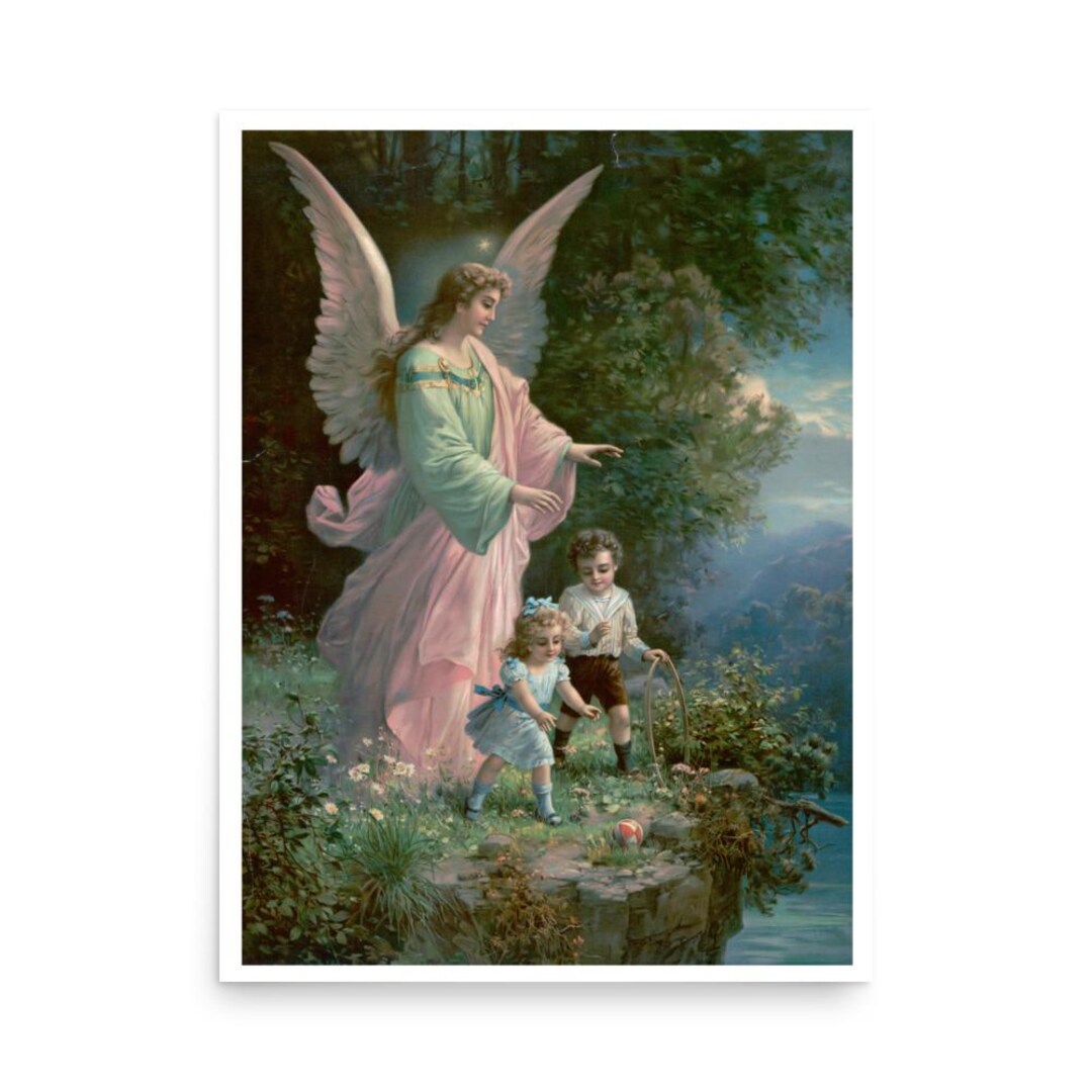Guardian Angel Poster 1914 | Classic Religious Wall Art | Vintage ...