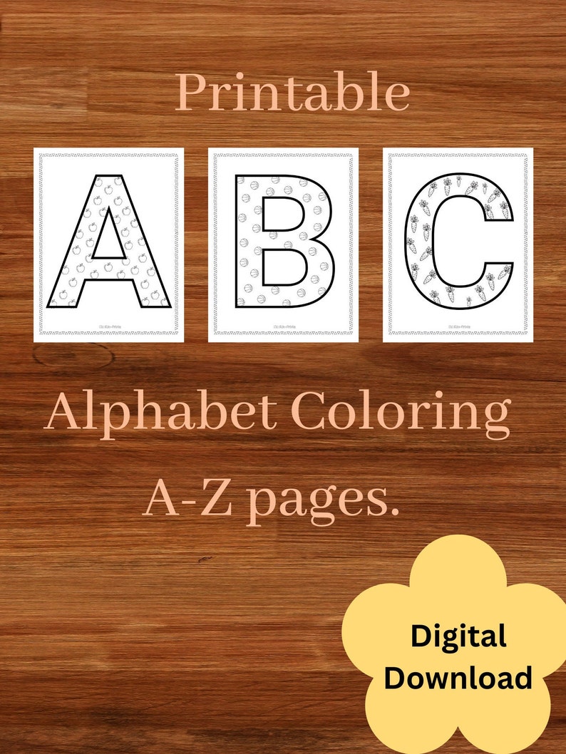 Printable Alphabet Coloring Pages | Preschool Worksheets | Set of 26 ...