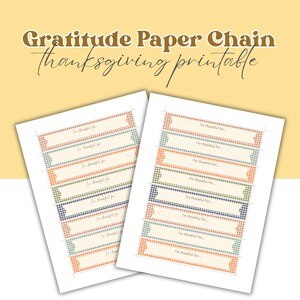 Gratitude Paper Chain, Thanksgiving Printable Activity, Thankfulness ...