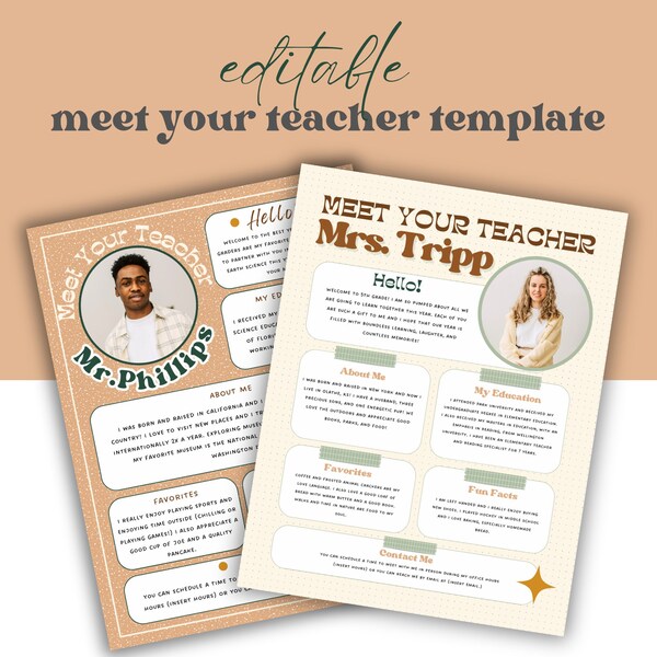 Meet the Teacher Template - Etsy