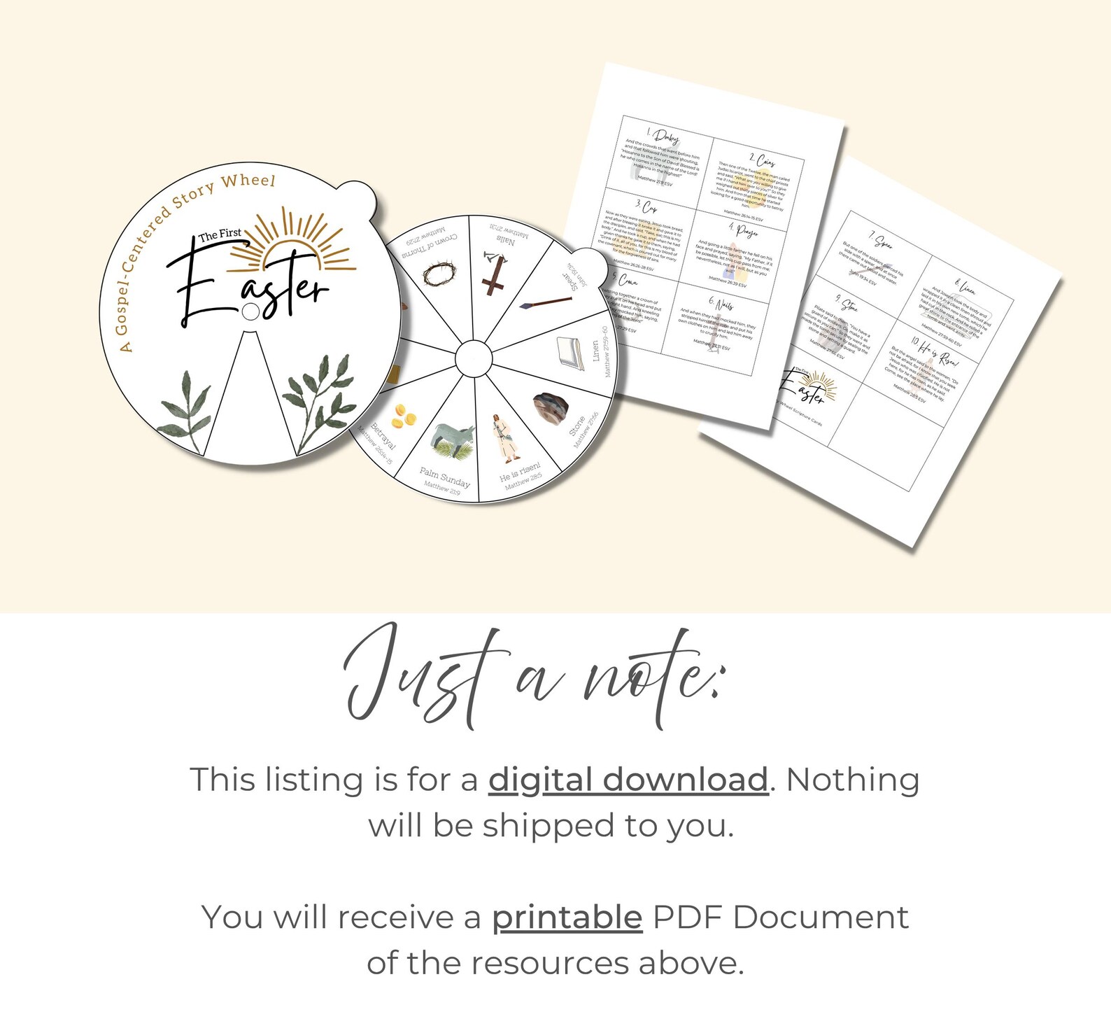 Easter Story Wheel, Resurrection Sunday Lesson, Holy Week Easter ...