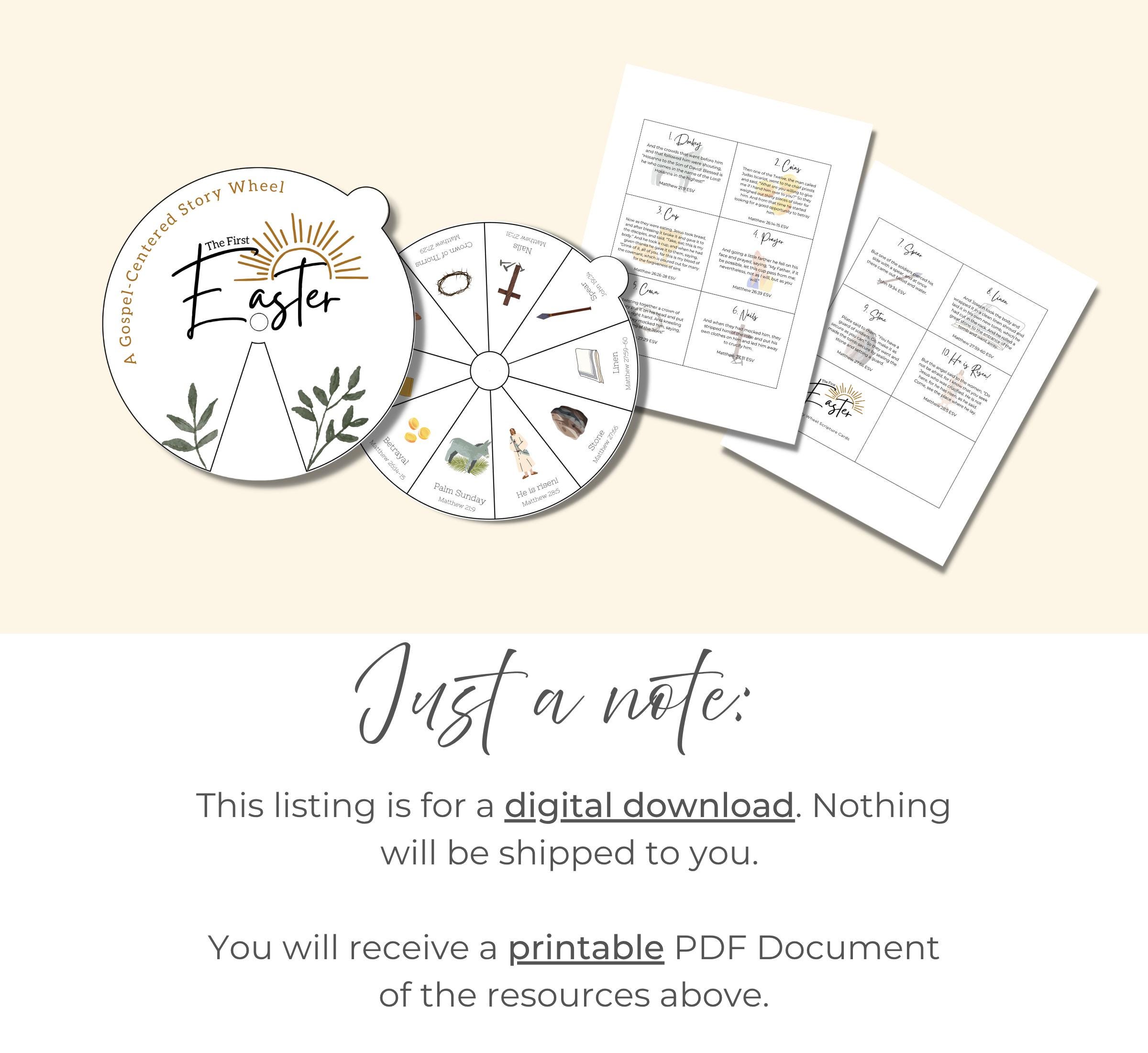 Easter Story Wheel, Resurrection Sunday Lesson, Holy Week Easter ...