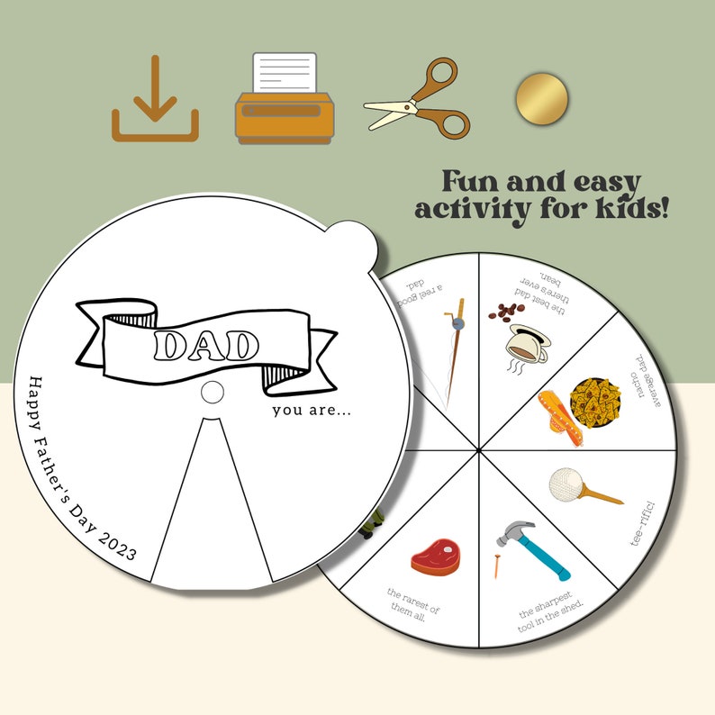 Father's Day Craft for Kids, Father's Day Interactive Card, Father's ...