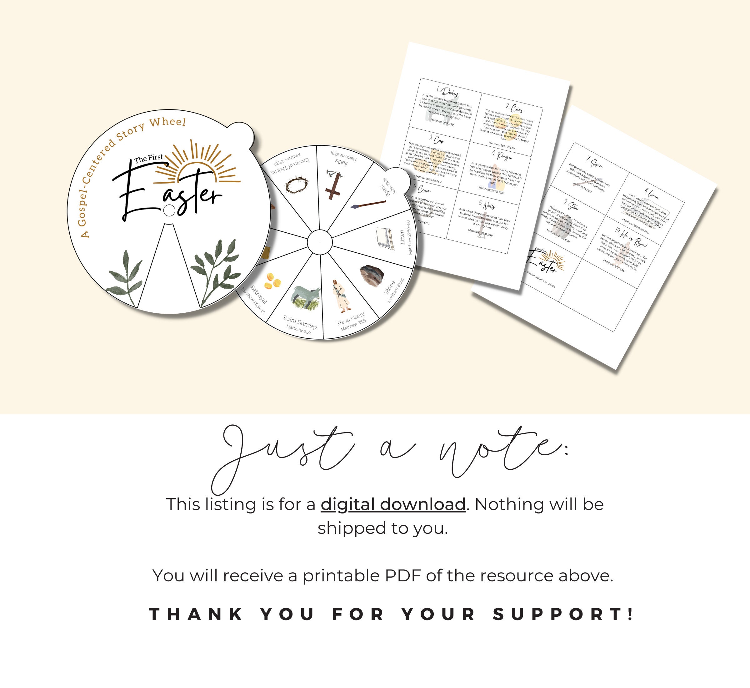 Easter Story Wheel, Resurrection Sunday Lesson, Holy Week Easter ...