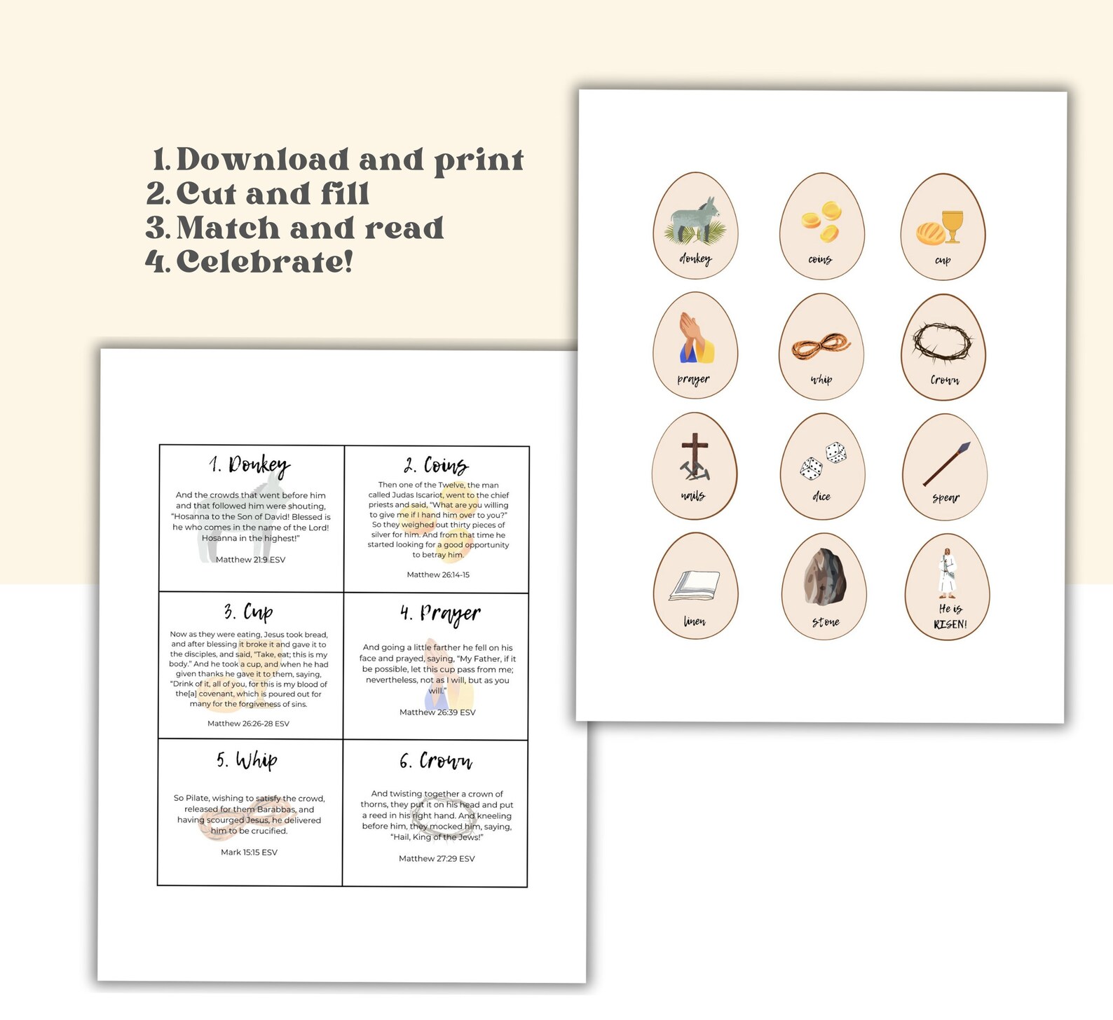 Resurrection Egg Story Printable: Christian Easter Activity (instant ...