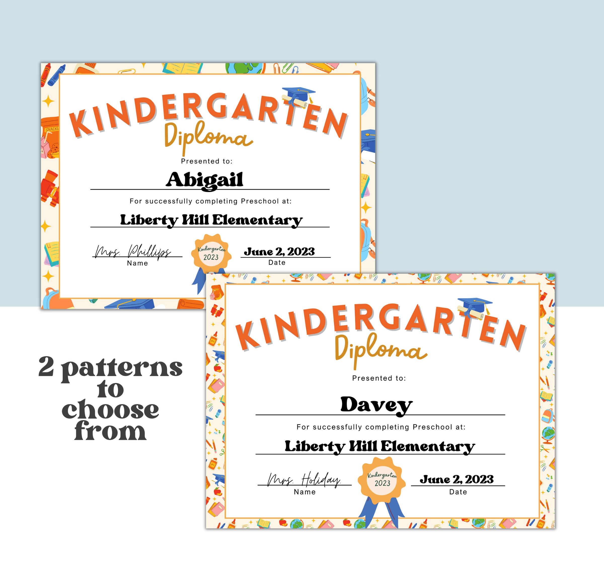 Kindergarten Diploma, Kindergarten Graduation Certificate, Editable ...