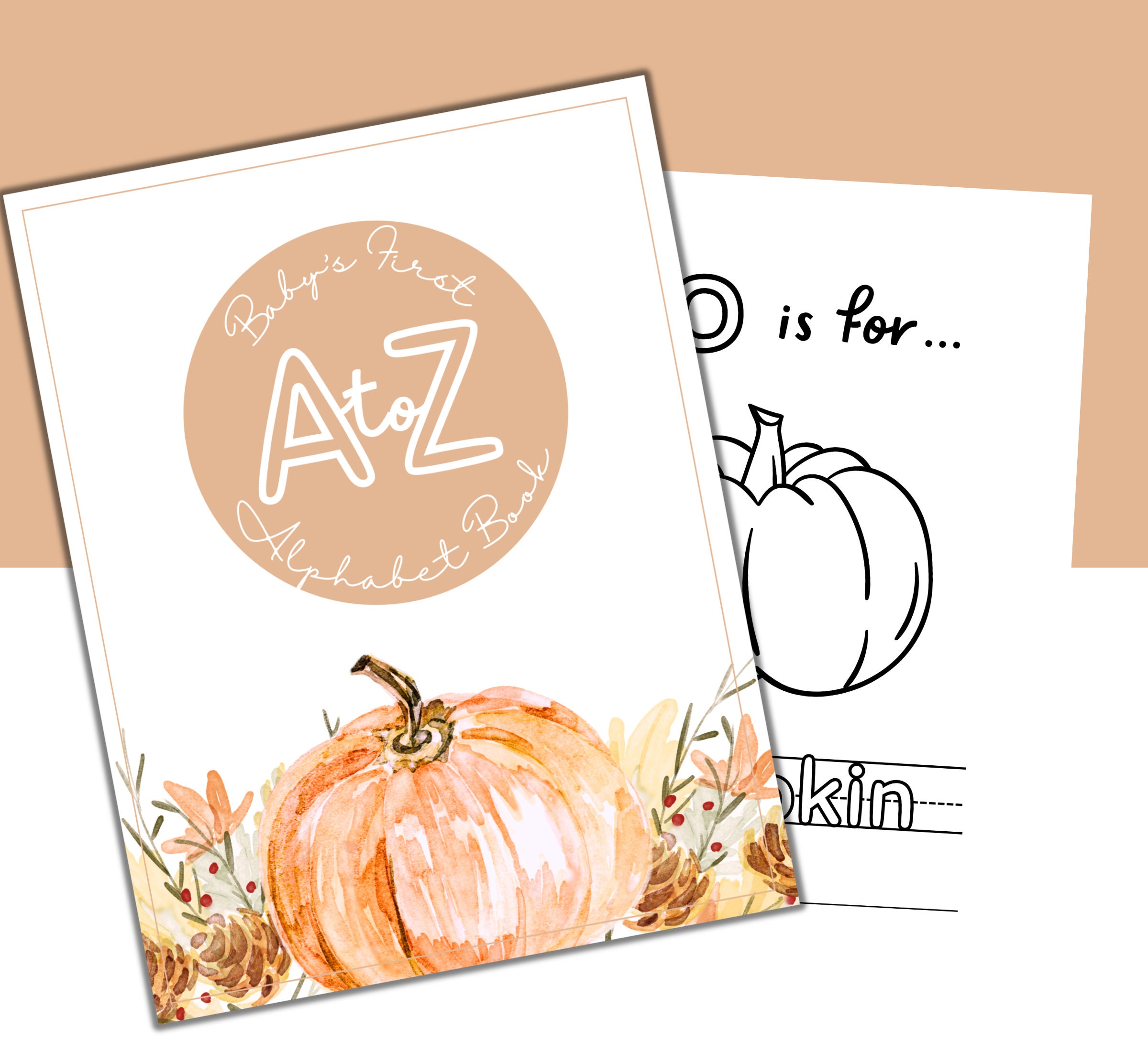 Fall Baby Shower ABC Book, Baby Alphabet Book, Autumn Baby Shower ...