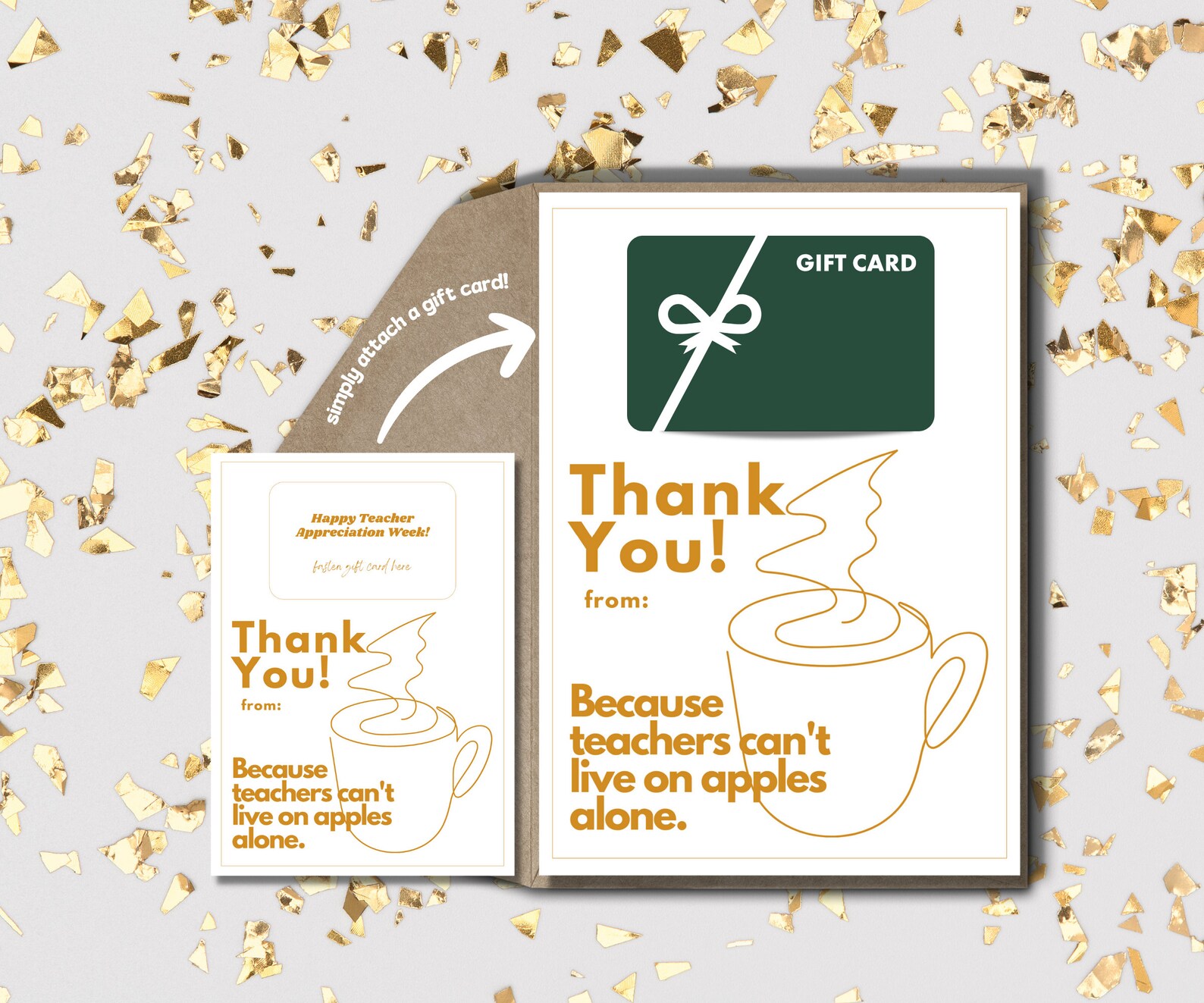 Teacher Appreciation Printable Gift Card Holder Coffee Card - Etsy