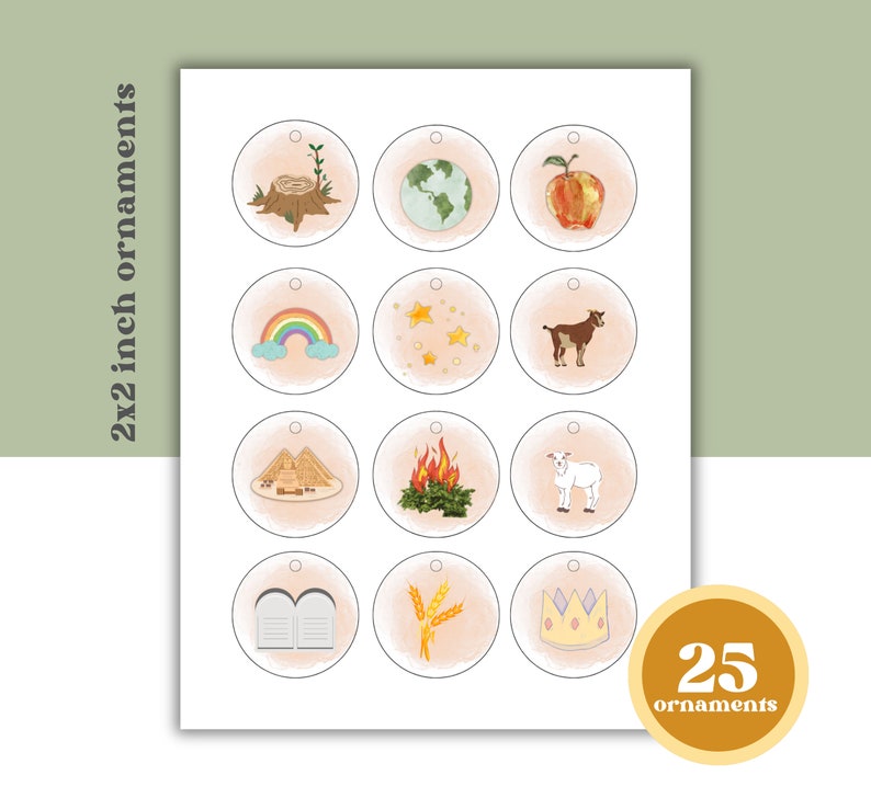 Printable Jesse Tree Ornament Set: Daily Scripture Advent Activity (PDF ...