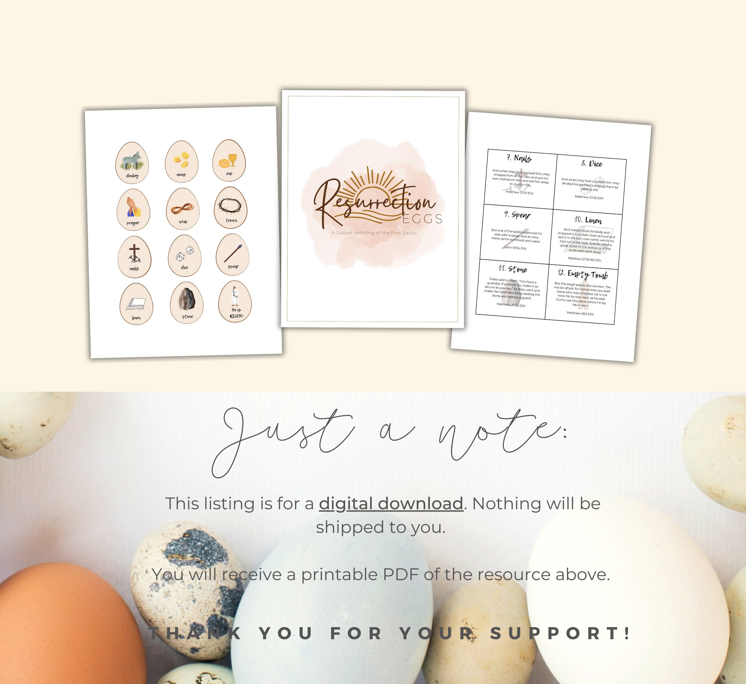 Resurrection Egg Story Printable: Christian Easter Activity (instant ...