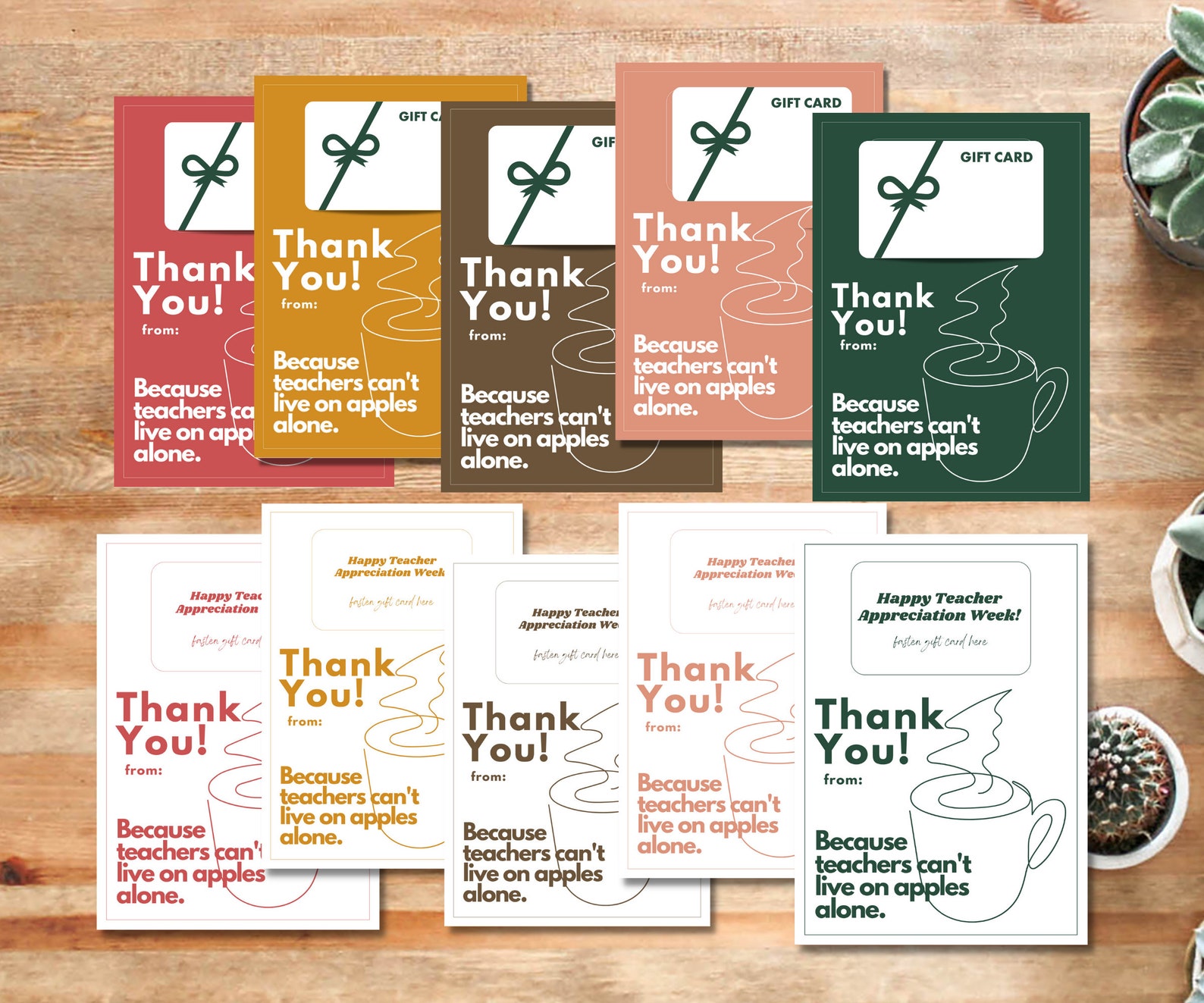 Teacher Appreciation Printable Gift Card Holder Coffee Card - Etsy