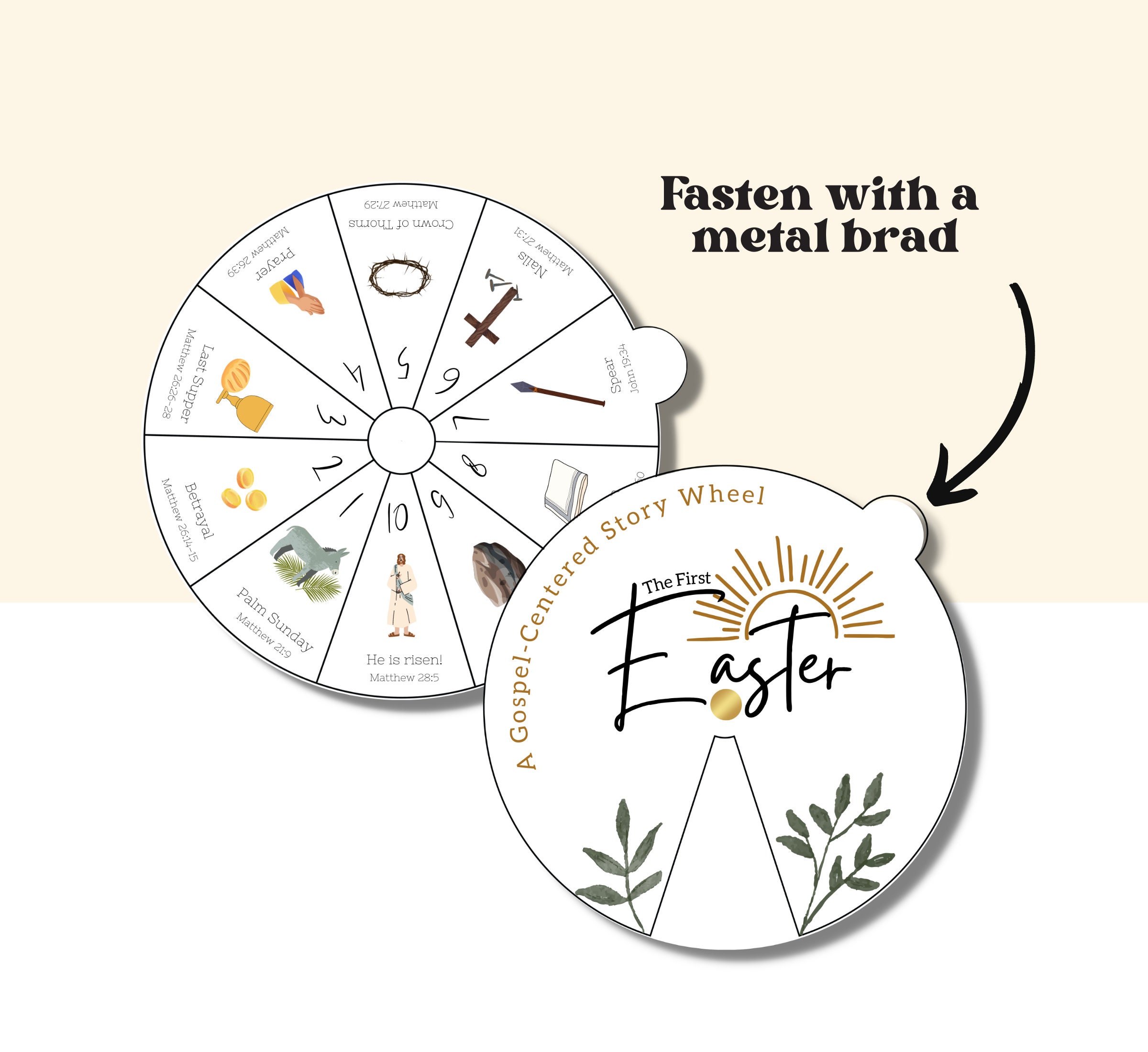 Easter Story Wheel, Resurrection Sunday Lesson, Holy Week Easter ...