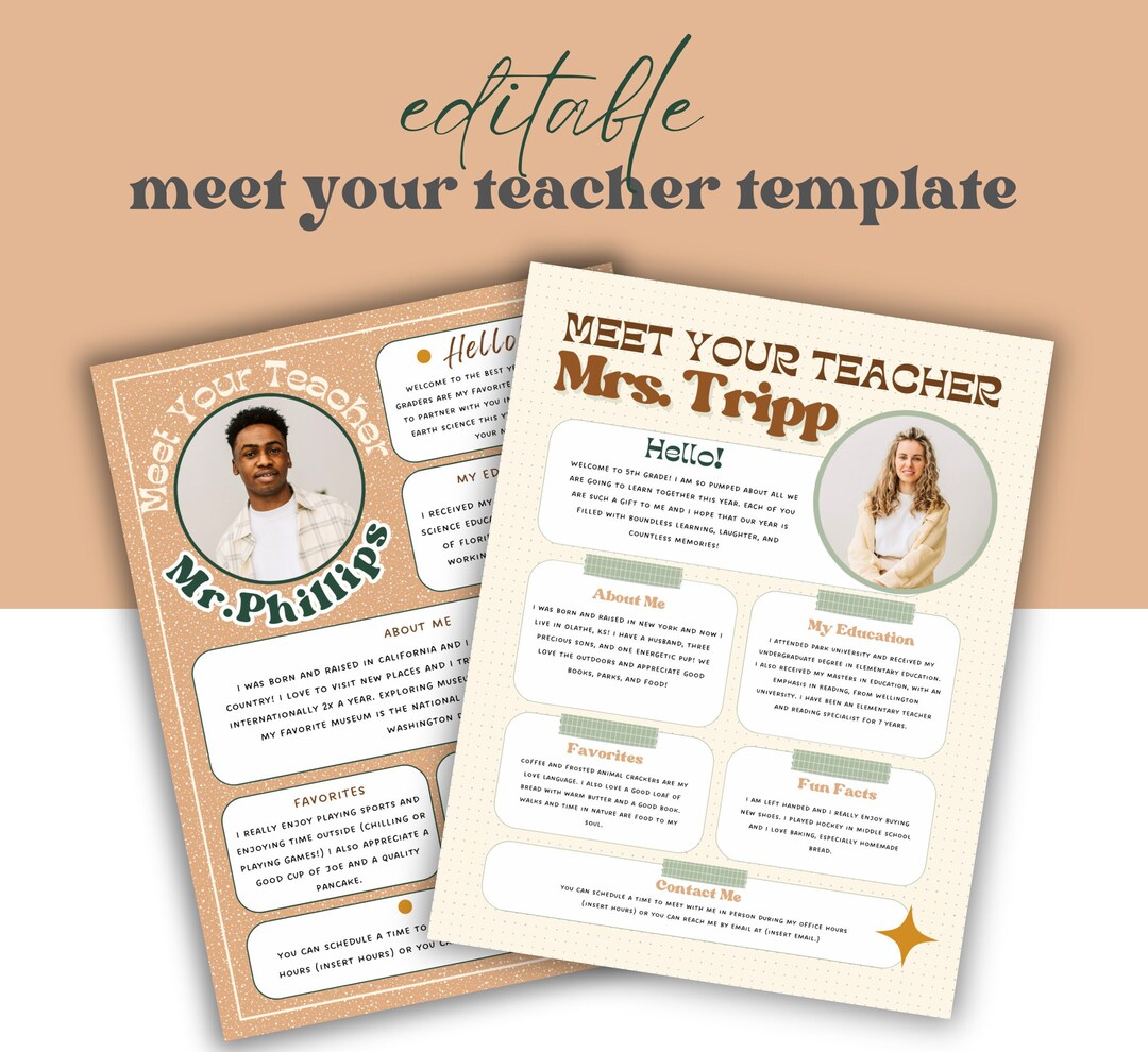 Editable Meet the Teacher Template, Meet the Teacher Printable, Middle ...
