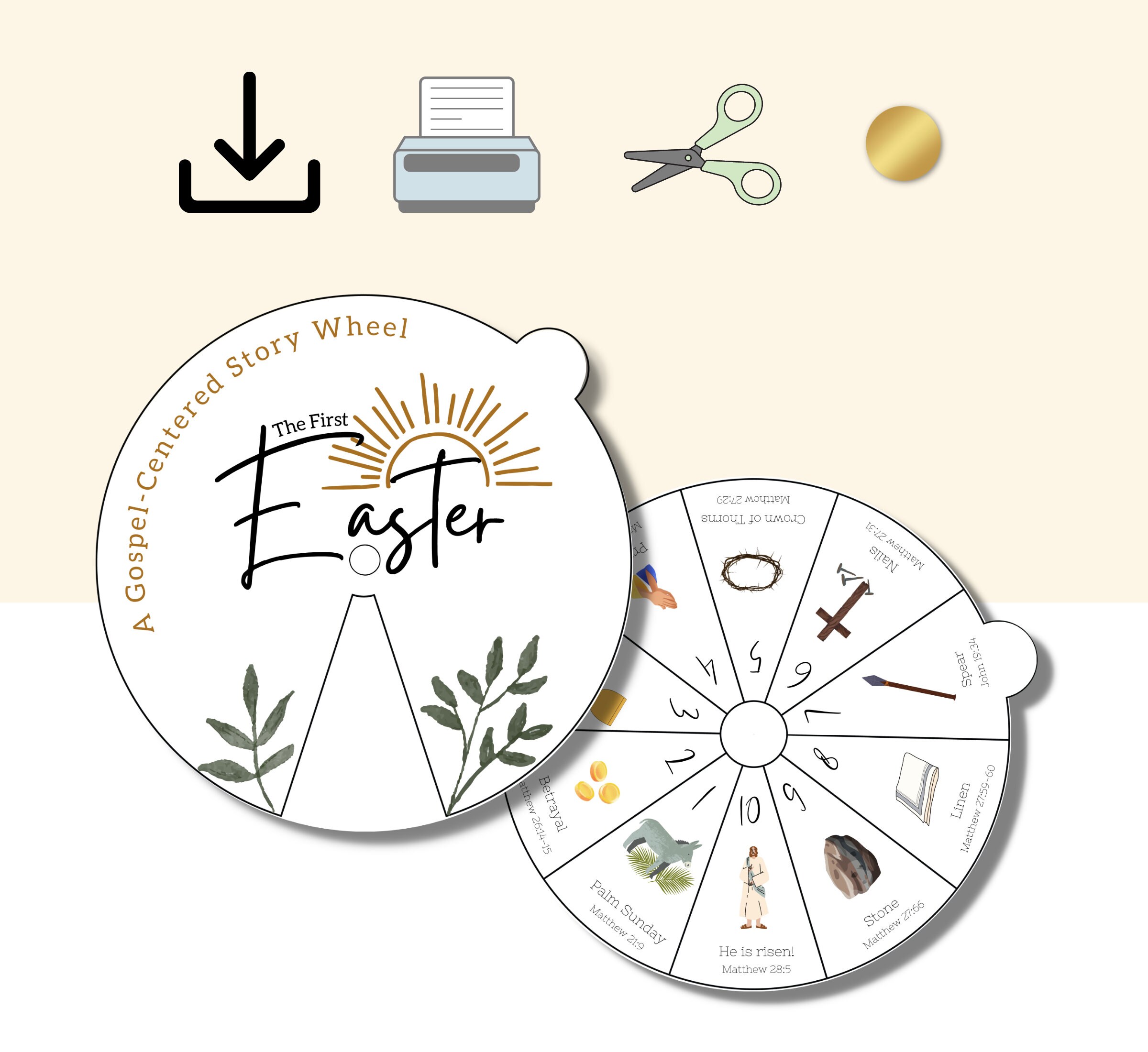 Easter Story Wheel, Resurrection Sunday Lesson, Holy Week Easter ...