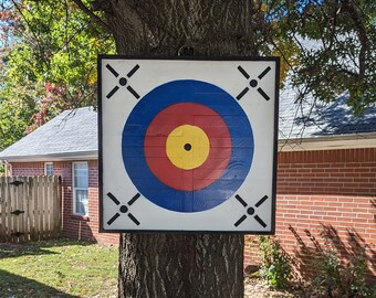4-ring Tomahawk Target Axe and Knife Throwing Target Foldable Lawn Game ...