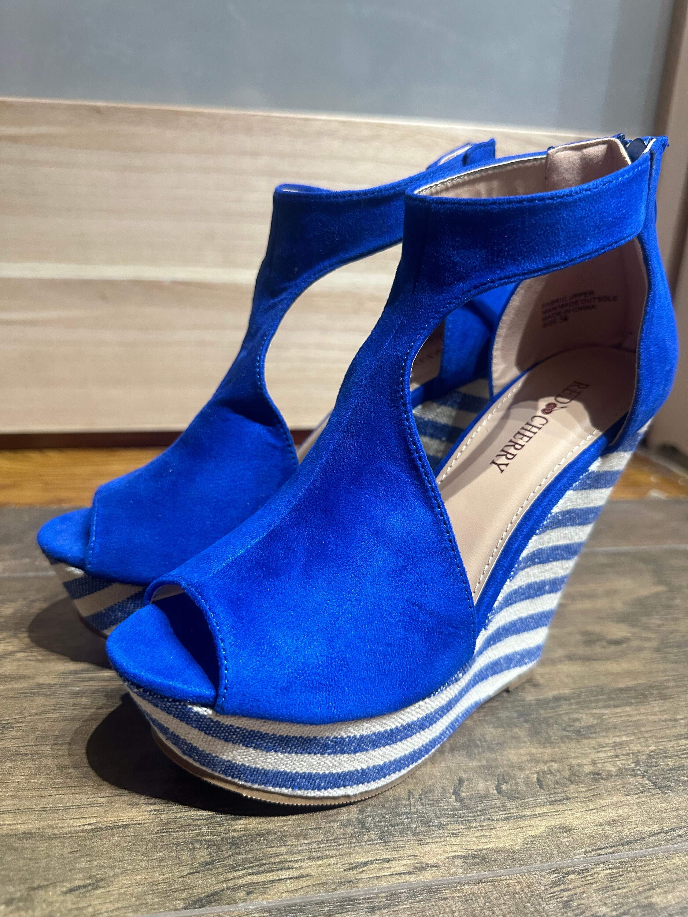 Blue Stripe Wedge - Etsy