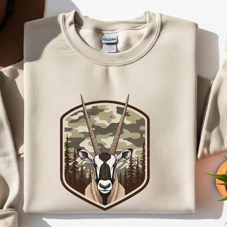 Gemsbok Oryx Antelope PNG: Realistic African Wildlife Long Horns Camo ...