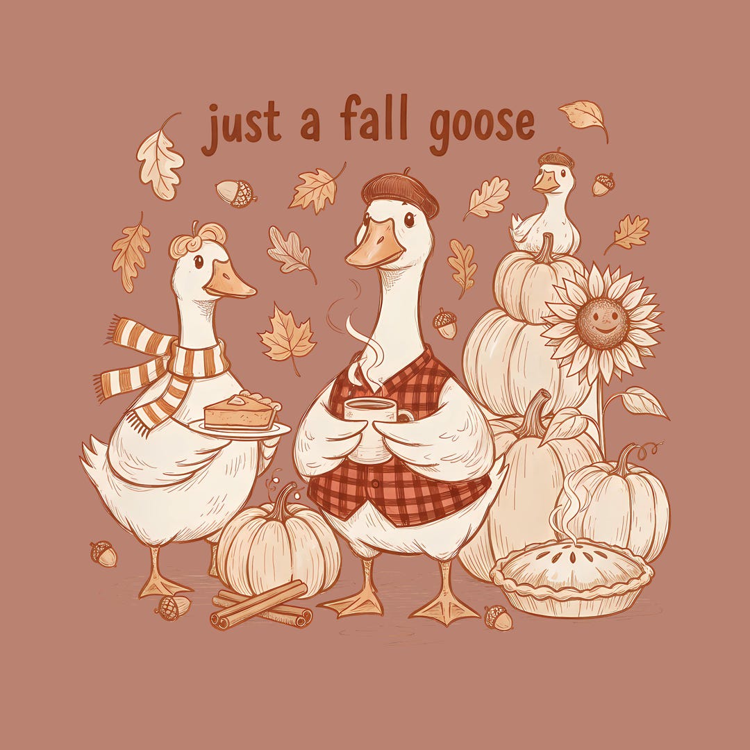 Funny Fall Goose PNG: Autumn Cozy Design (digital Download) - Etsy