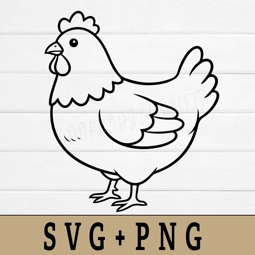 Cute Hen SVG PNG: Happy Chicken Silhouette Nursery Kids Farm Animal ...