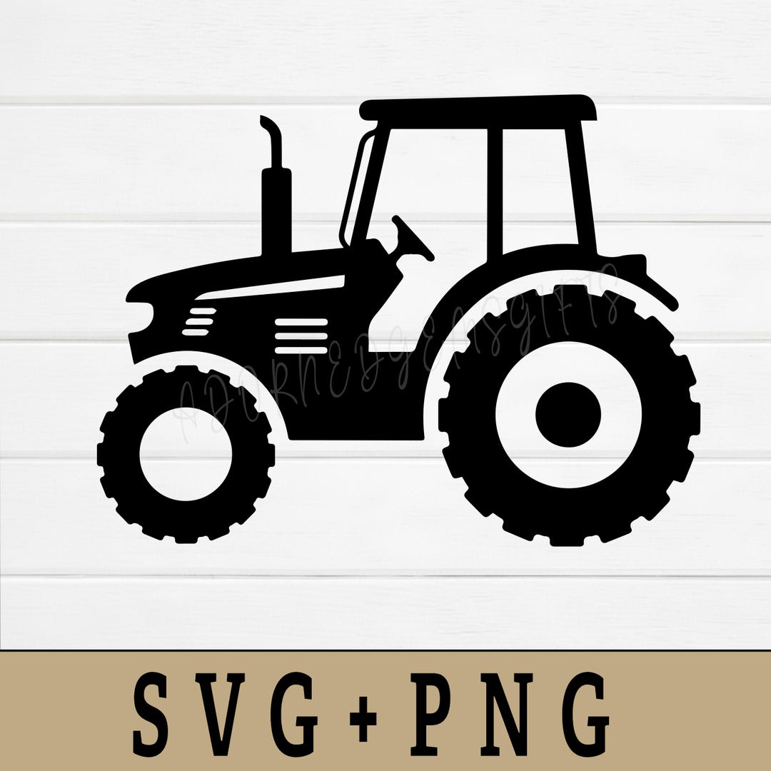 Modern Farm Tractor SVG PNG: Rustic Farmhouse Silhouette, Agricultural ...