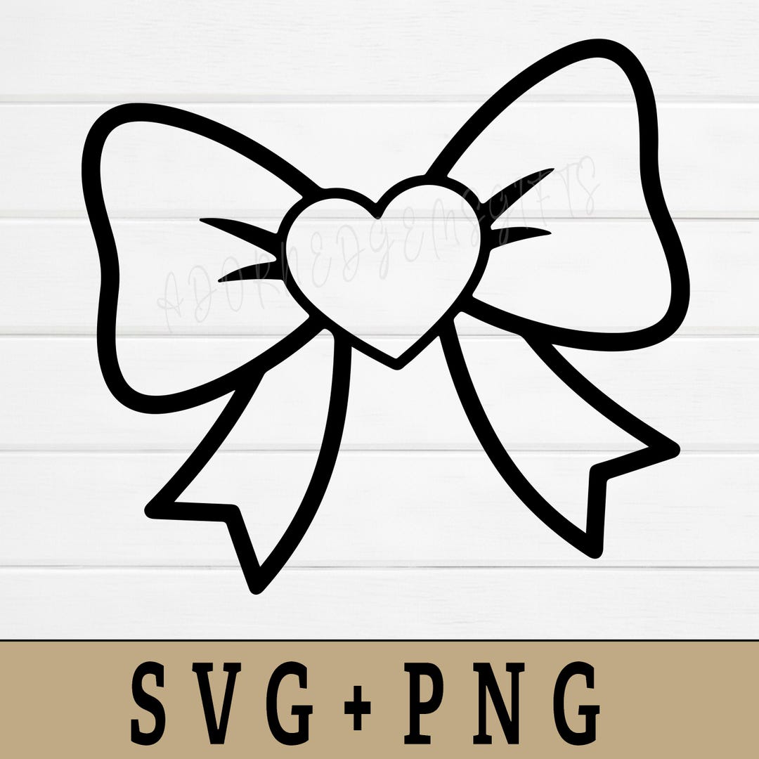 Heart Bow SVG: Girly Coquette Silhouette Cut File (digital Download) - Etsy