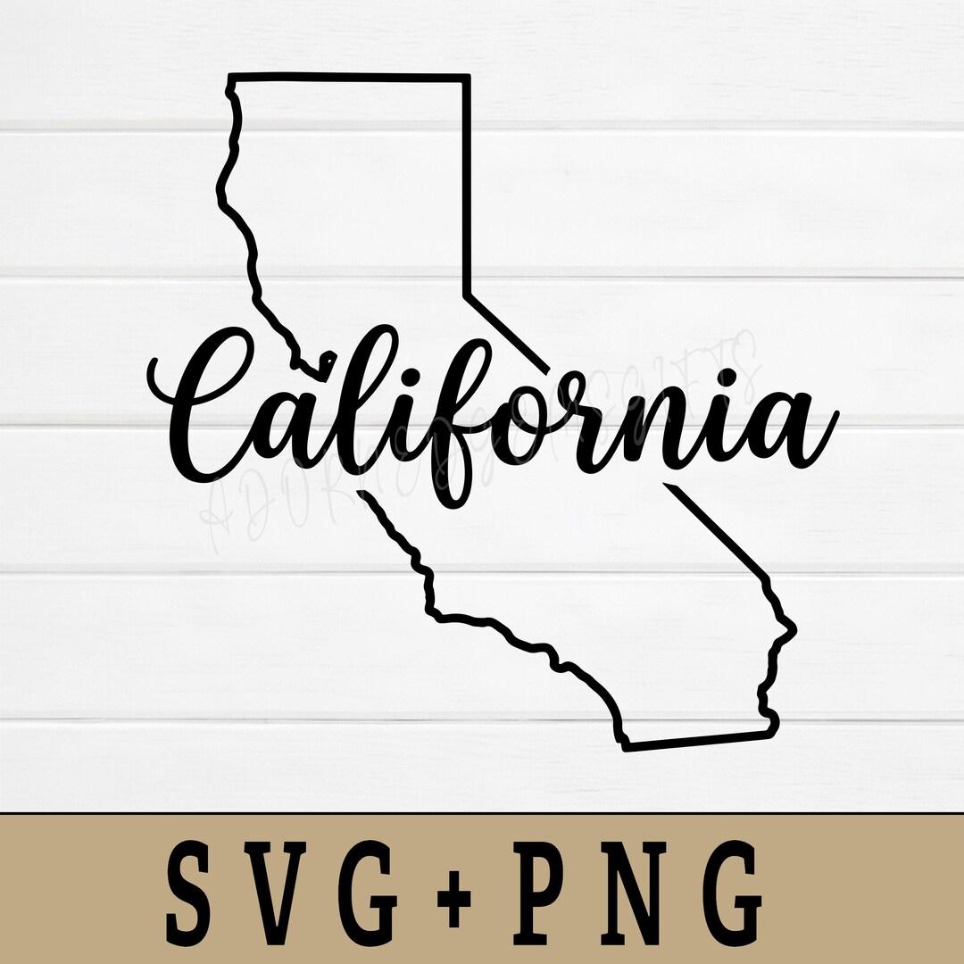 California Map SVG: Cursive Silhouette Cut File (digital Download ) - Etsy
