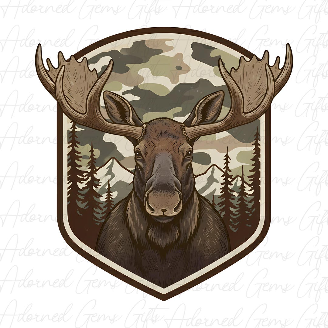 Moose Camo Hunting Png, Camouflage Design, Hat Patch Design Digital ...