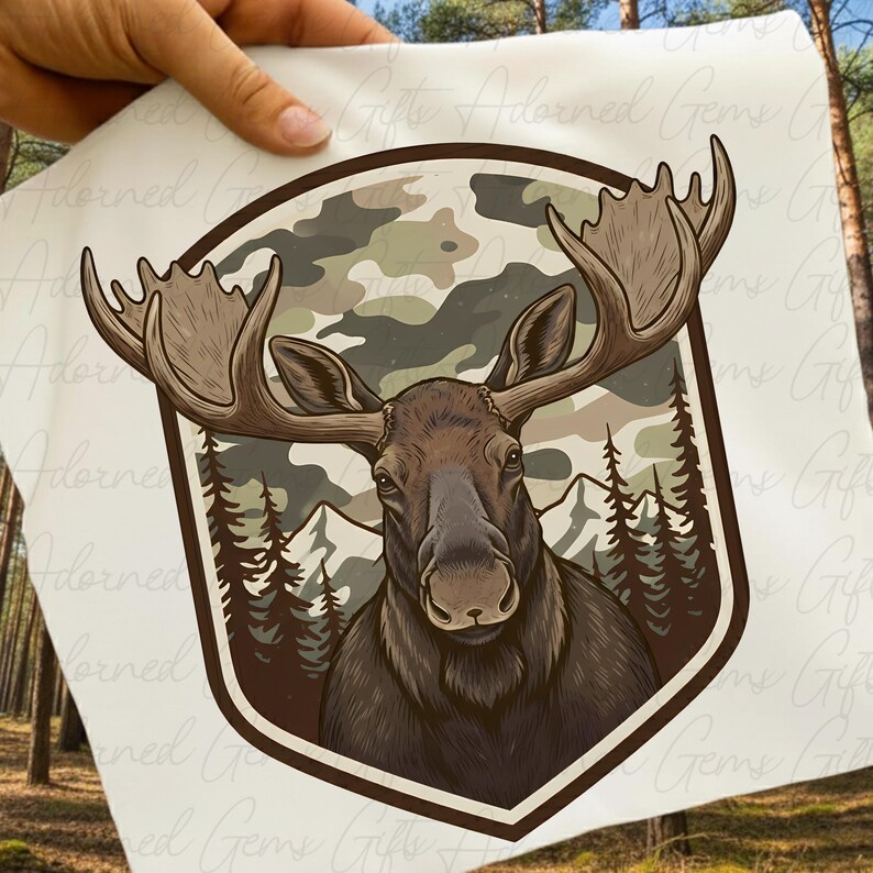Moose Camo Hunting Png, Camouflage Design, Hat Patch Design Digital ...