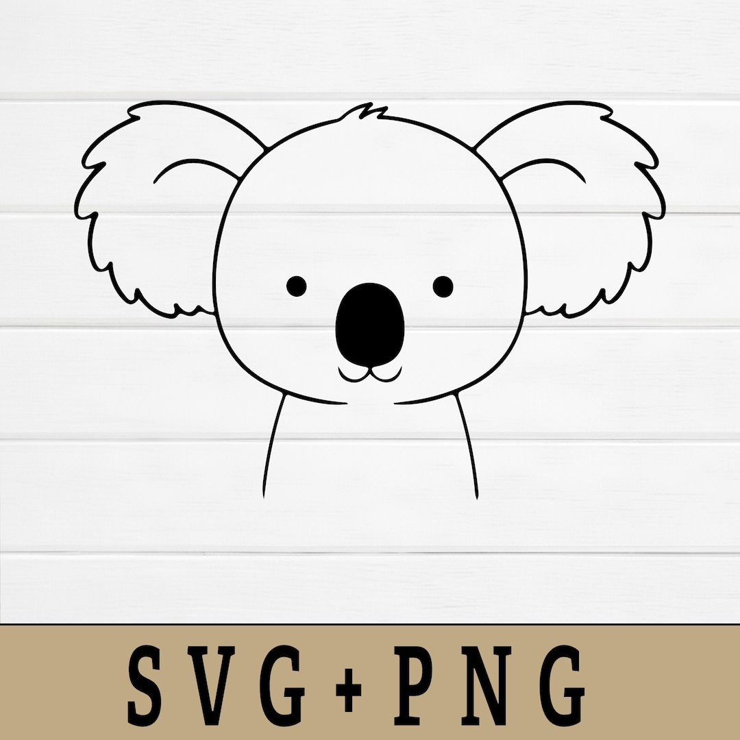 Koala Face Line Art SVG, PNG (digital Download - Etsy