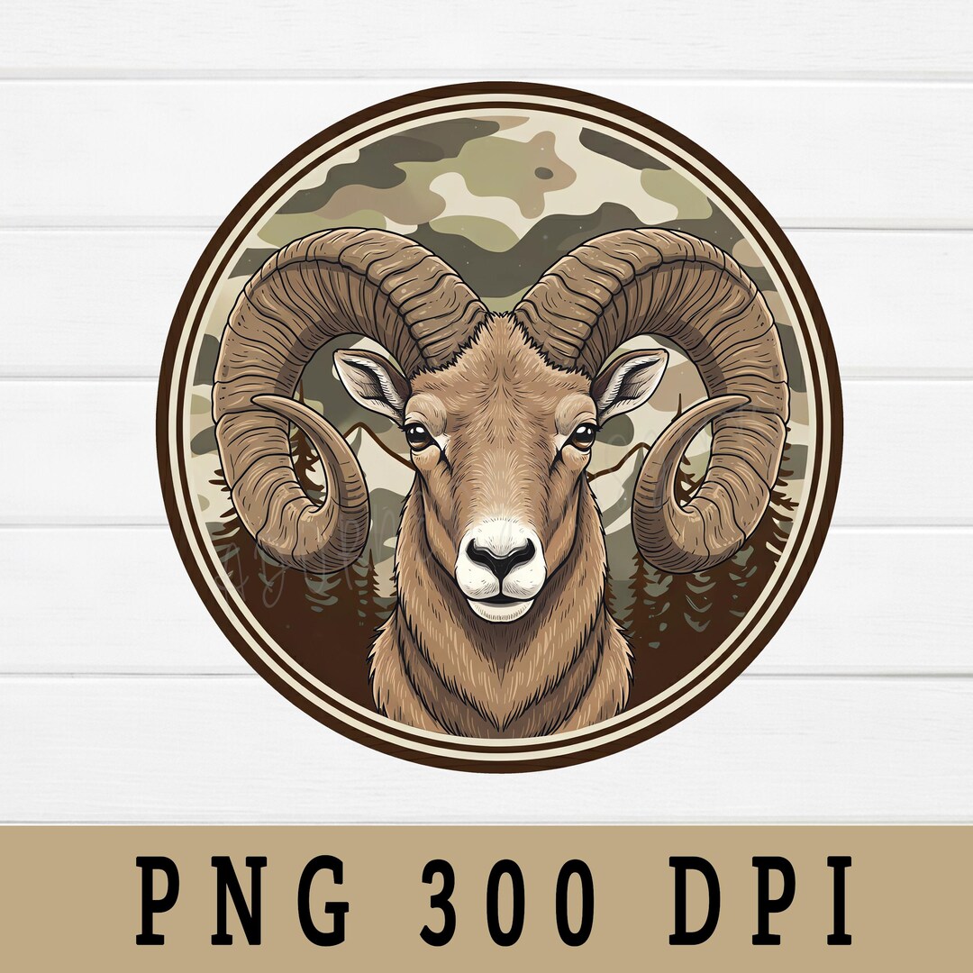Bighorn Sheep Portrait PNG: Camo Hunter Design (digital Download) - Etsy