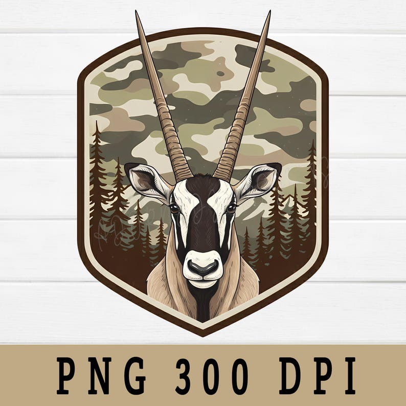 Gemsbok Oryx Antelope PNG: Realistic African Wildlife Long Horns Camo ...