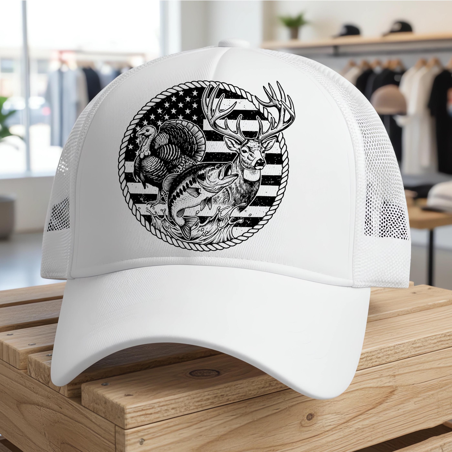 Big Buck, Wild Turkey, Bass Fishing SVG PNG, Patriotic Hunting Design ...