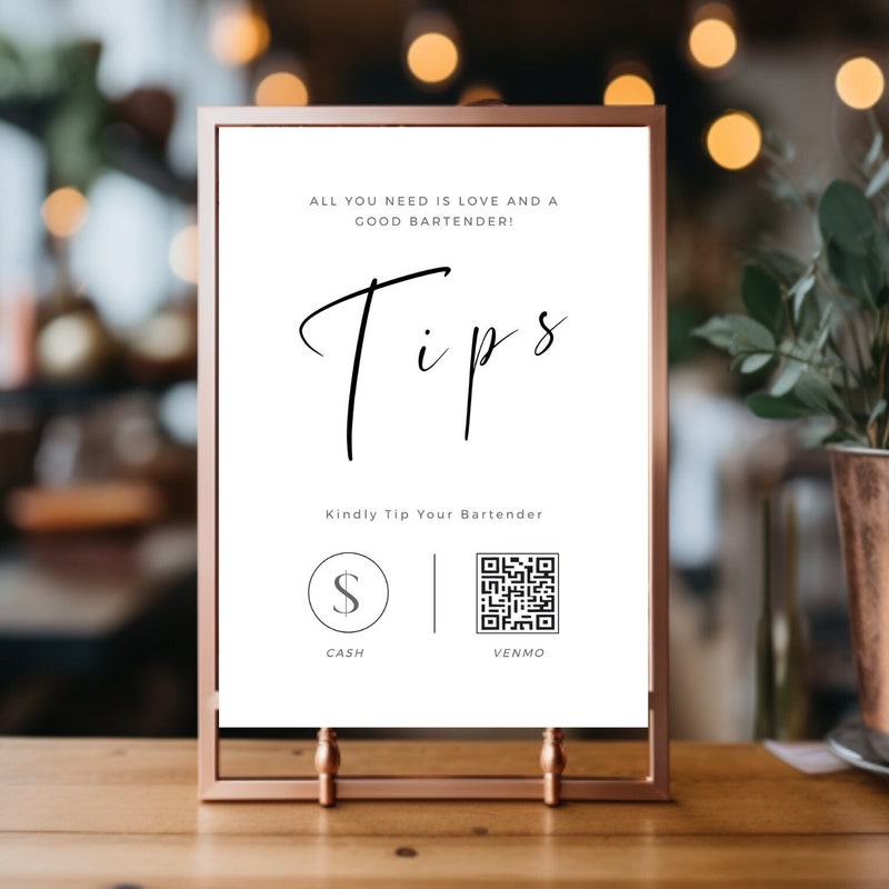 Tips Appreciated Sign - Etsy