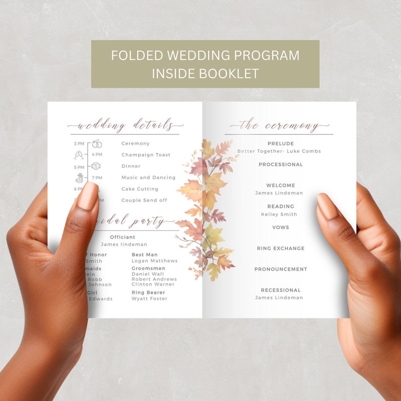 Fall Wedding Program - Etsy