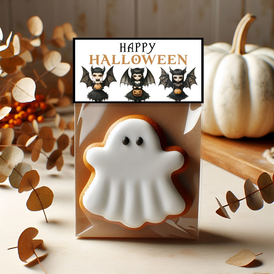 Gothic Halloween Treat Bag Topper, Vampire Candy Bag, Halloween Favors ...