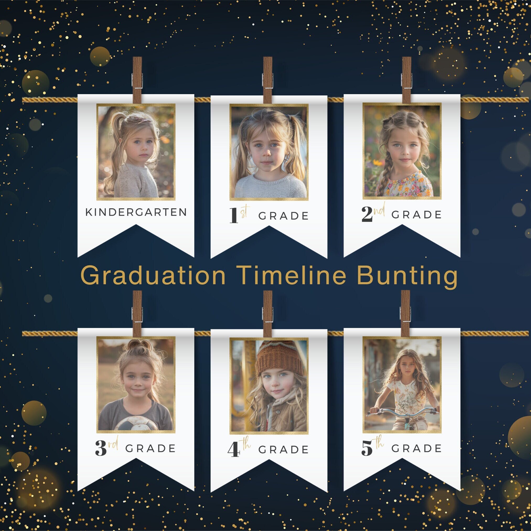 Graduation Photo Timeline Bunting Grad Photo Banner Class of 2024 ...
