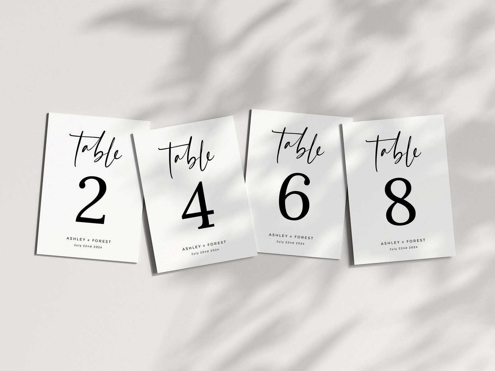 Minimalist Table Number Card Template 2 Sizes 4x6 and 5x7 Wedding Table ...