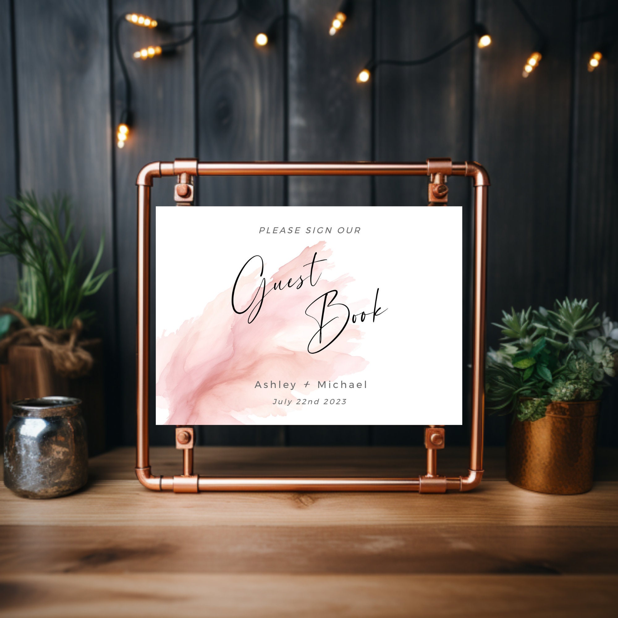 Wedding Guest Book Sign Template Instant Download Please - Etsy