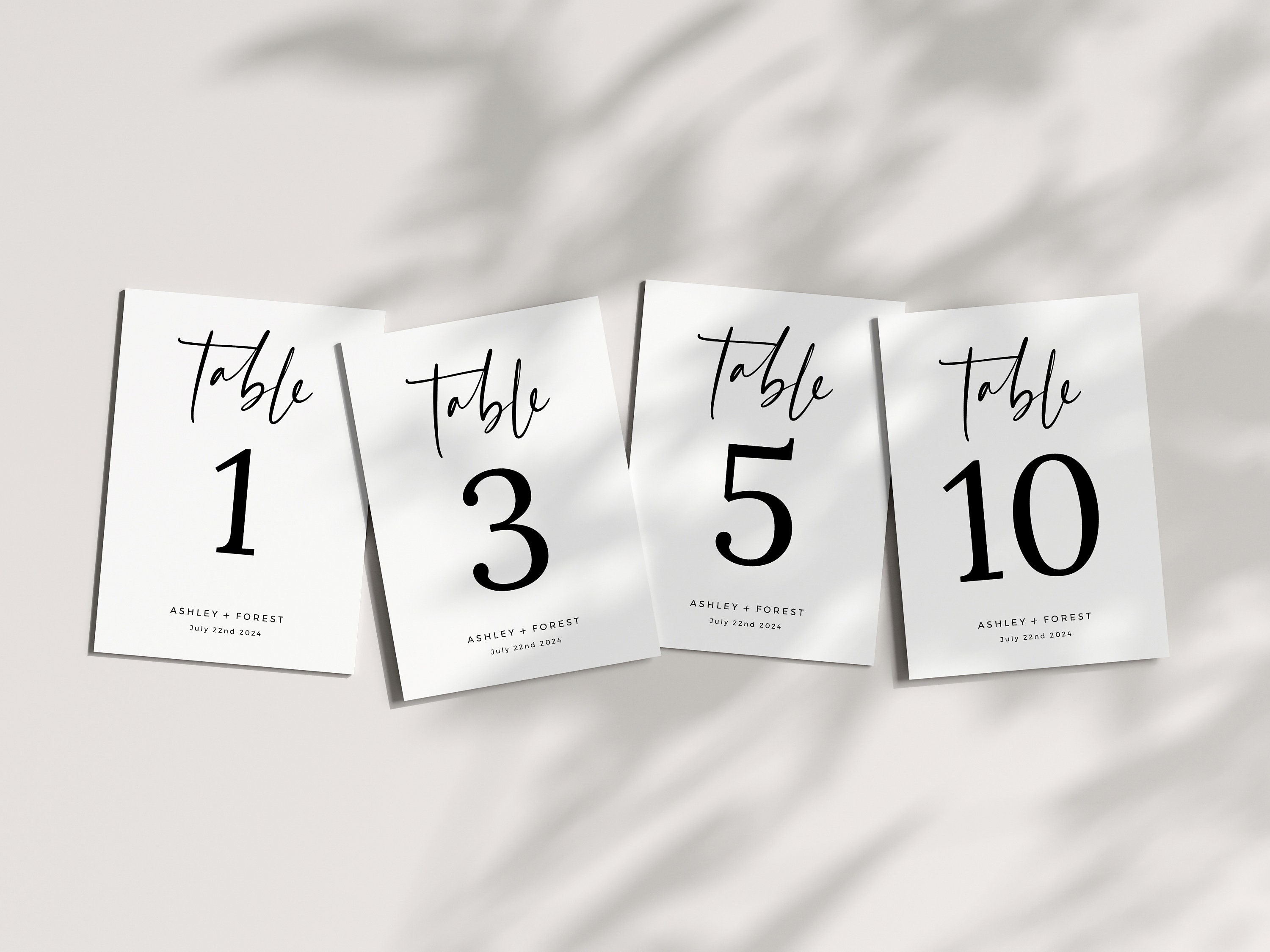Minimalist Table Number Card Template 2 Sizes 4x6 and 5x7 Wedding Table ...