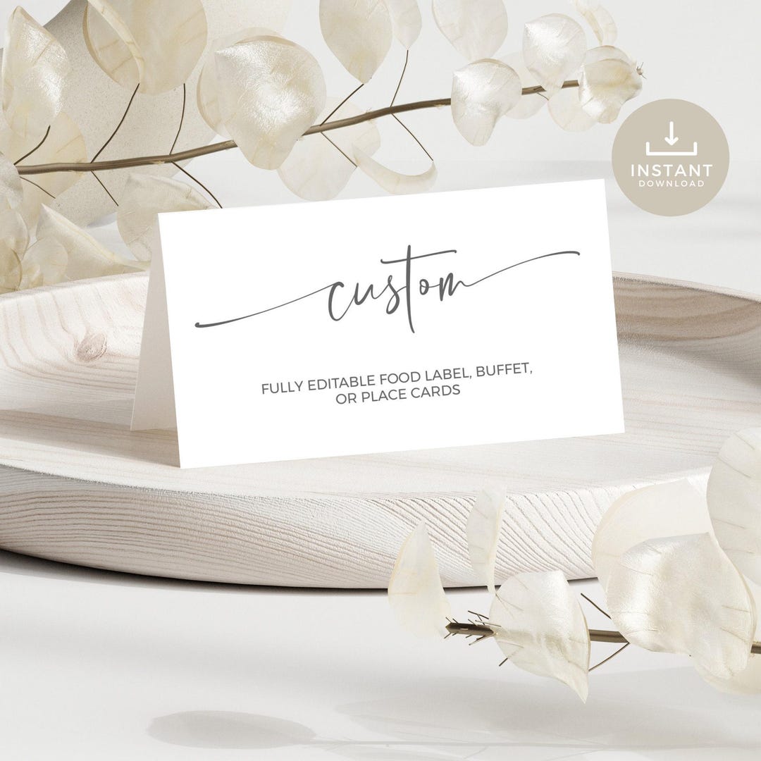 Food Tent Cards, Table Place Cards, Digital Download, Buffet Labels ...