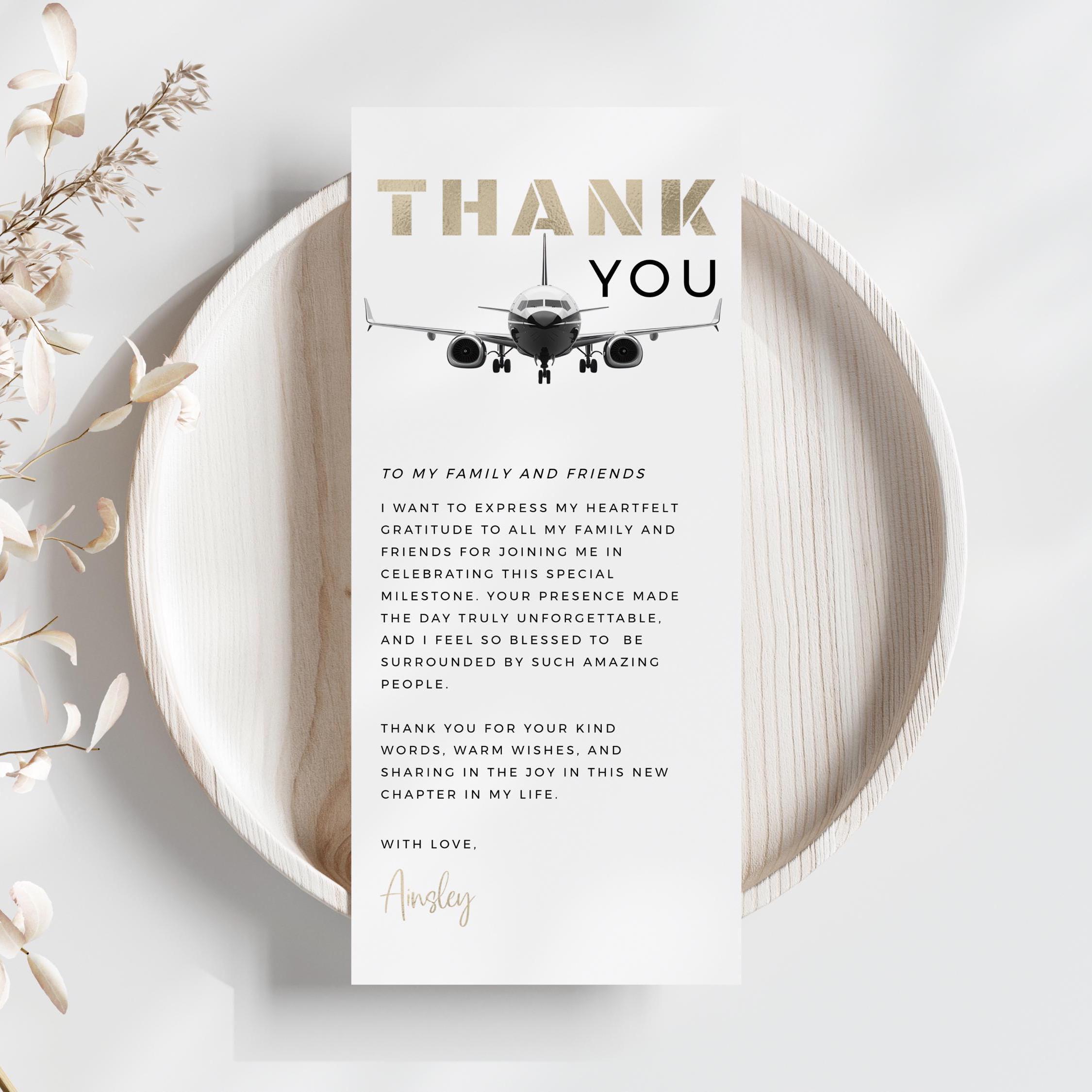 Pilot Retirement Invitation Bundle, Black & Gold Aviation Themed Invite ...