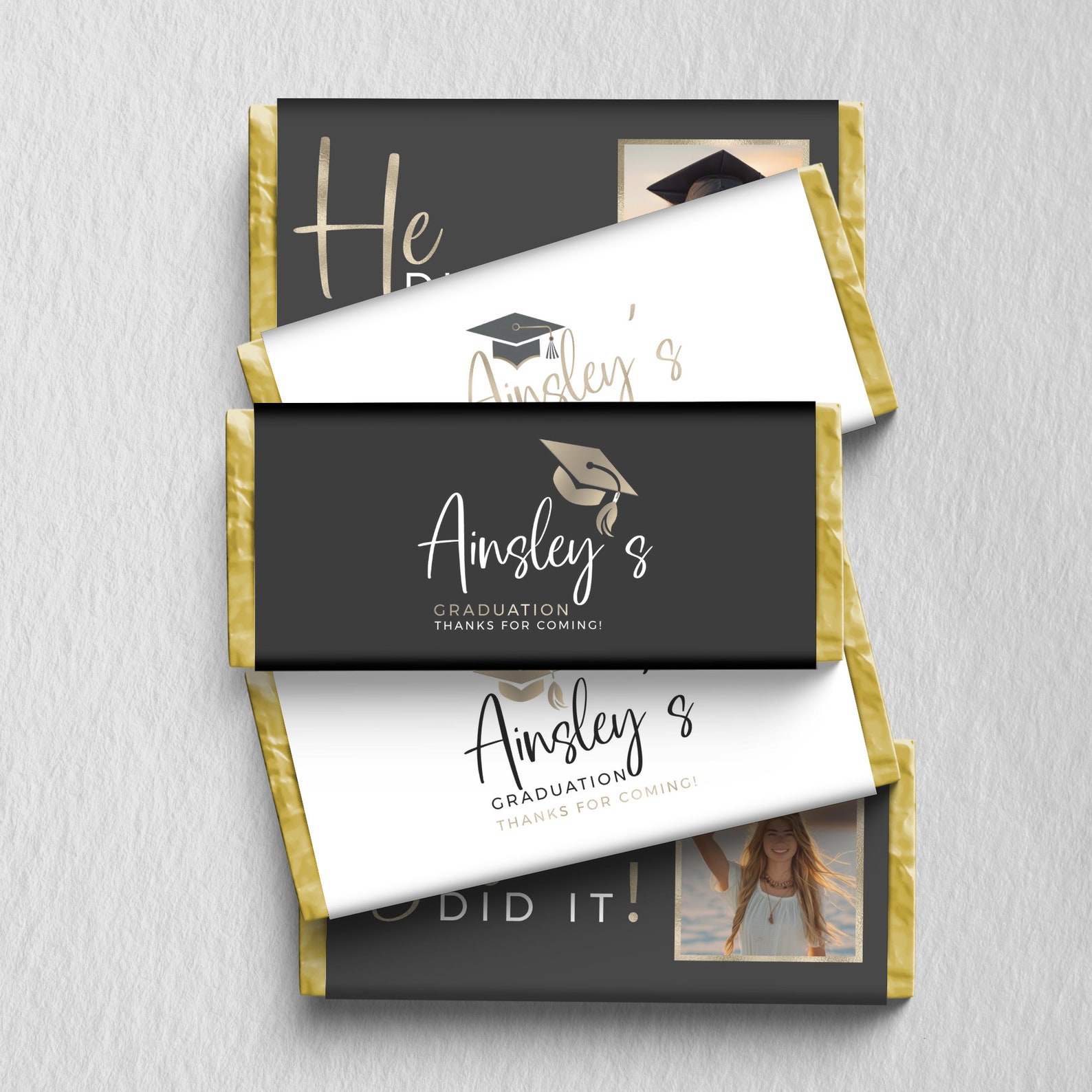 Chocolate Bar Wrapper Template, Photo Graduation Party Favor, Class of ...