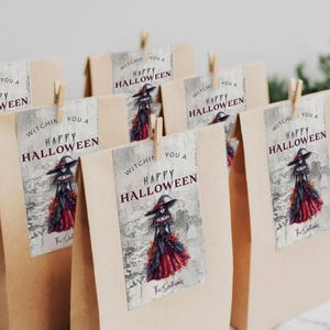 Halloween Gift Tag Template, Witch Halloween Tags, Halloween Party ...