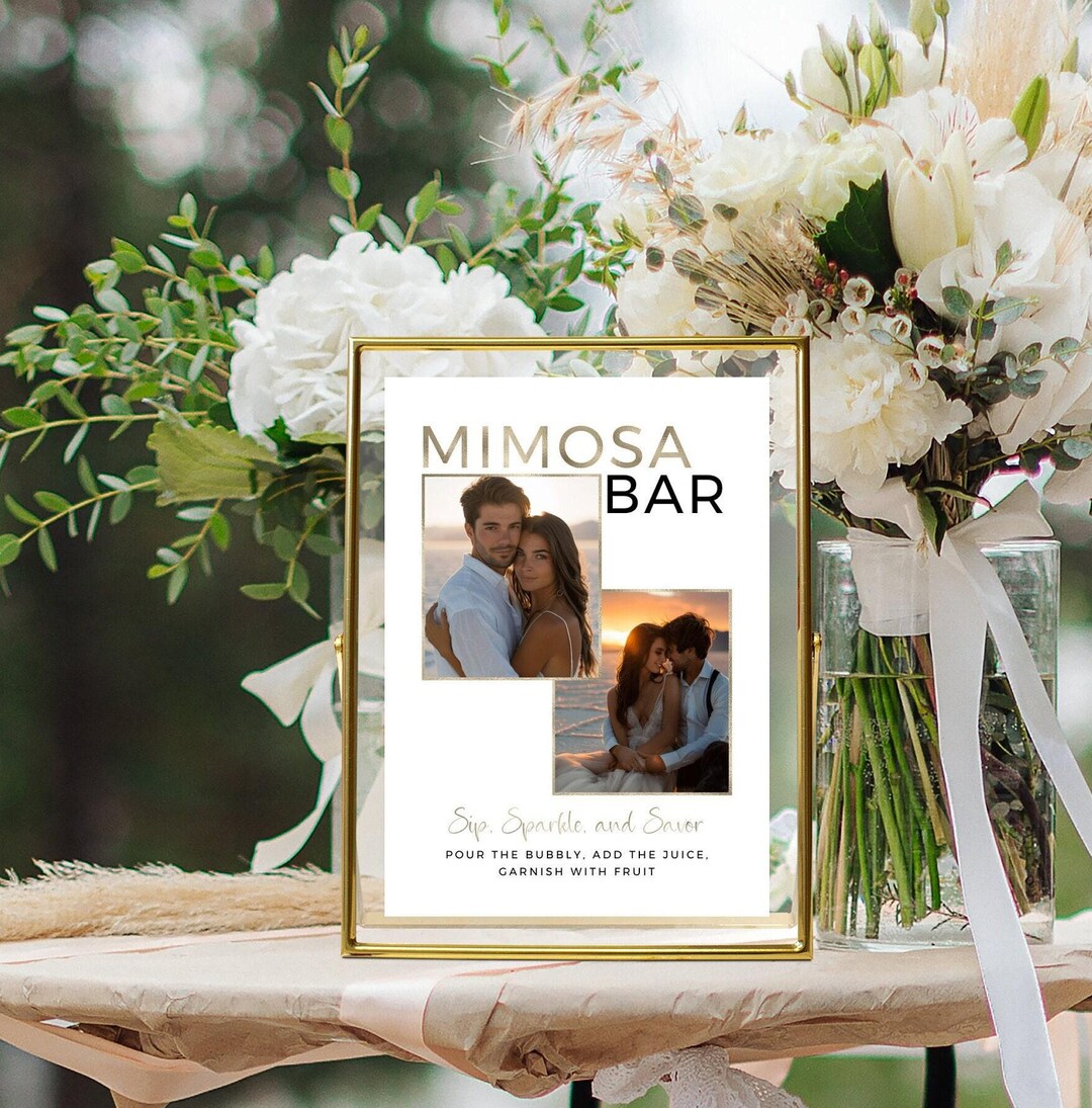 Mimosa Bar Sign Template, Champagne Bar, Photo Wedding Signs, Momosa ...