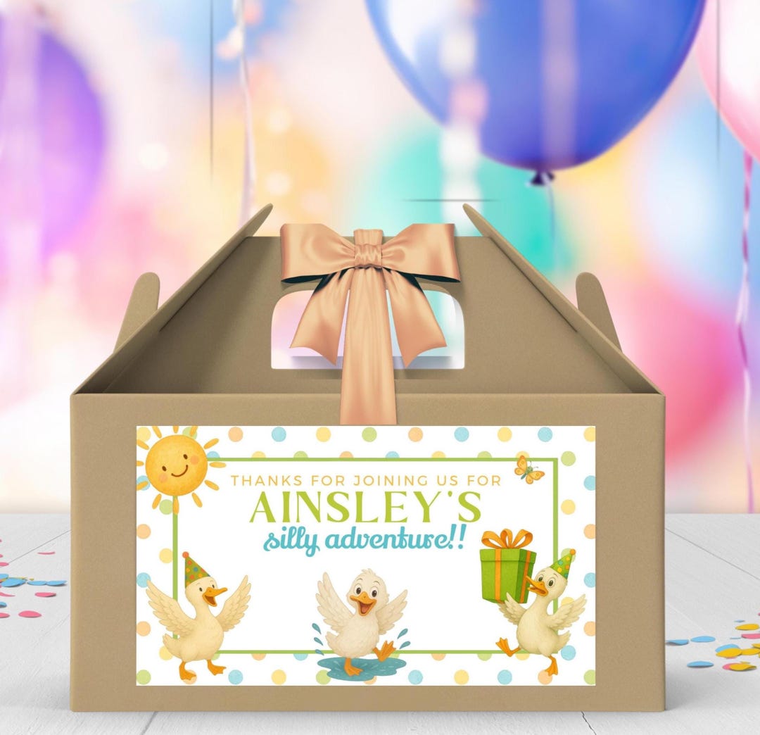 Silly Goose Birthday Gable Box Labels | Kids Party Favor Tags ...