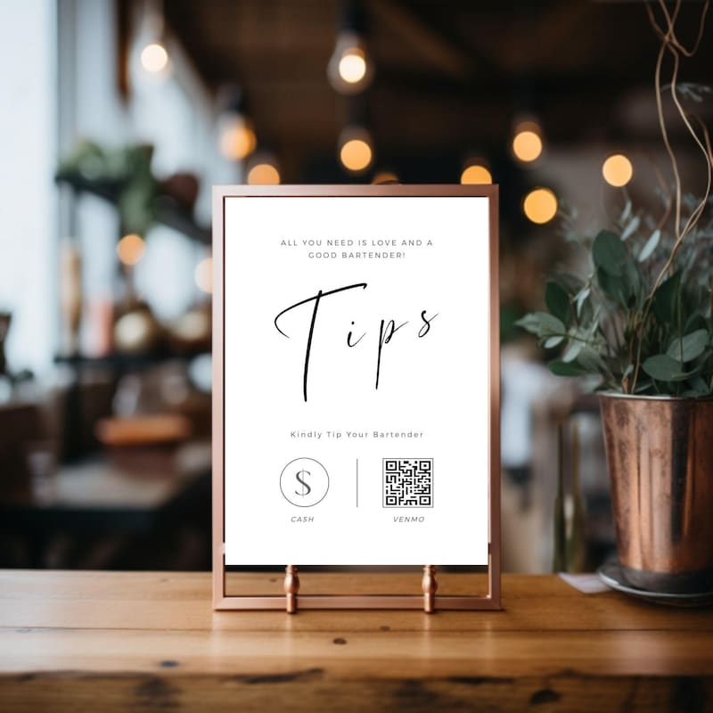 Tips Appreciated Sign - Etsy