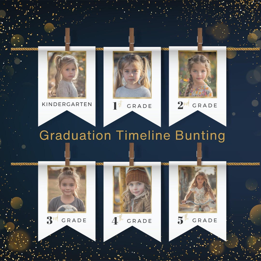 Graduation Photo Timeline Bunting | Grad Photo Banner | Class of 2024 ...