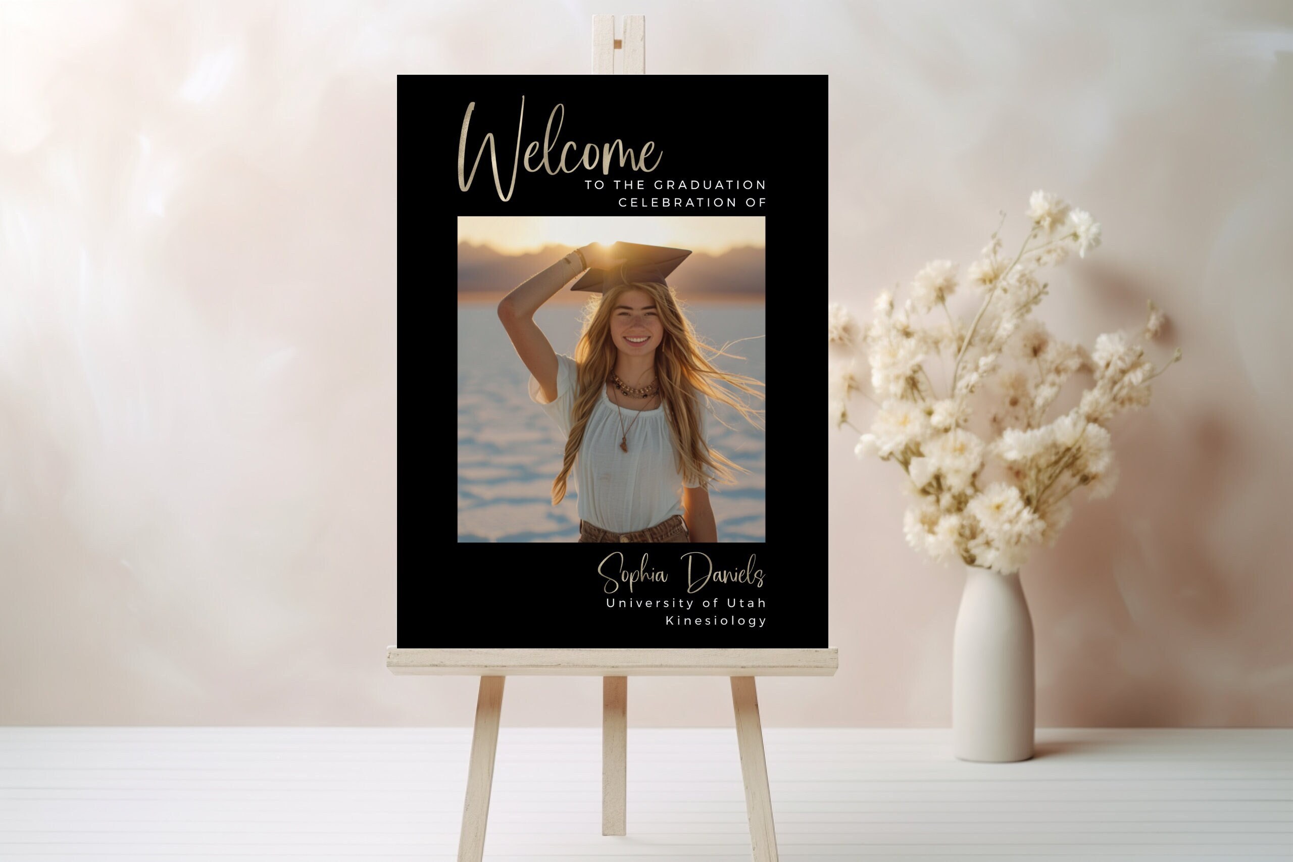 Photo Graduation Welcome Sign Template, Graduate Decorations, Editable ...